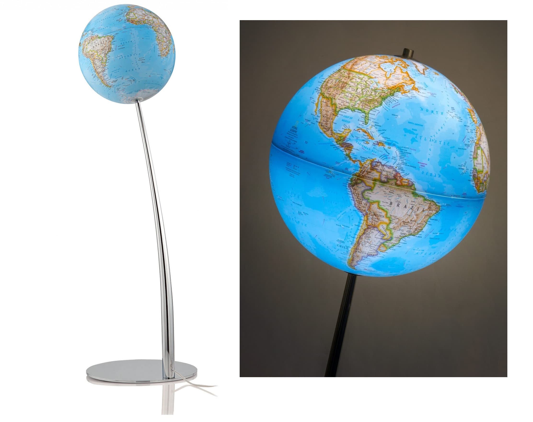 Iron Classic Illuminated Globe - Selas Mapping Services
