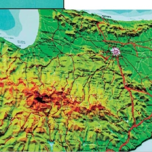 3D Relief Wall Map of Cyprus (in Greek) - Selas Mapping Services